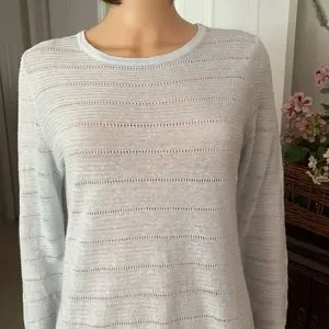 Cynthia Rowley | Tops | Cynthia Rowley 0 Linen Eyelet Lace Stitch Long ...